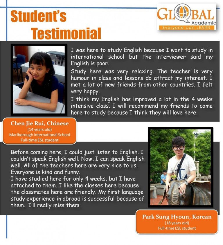 Student's Testimonial - Global Academic